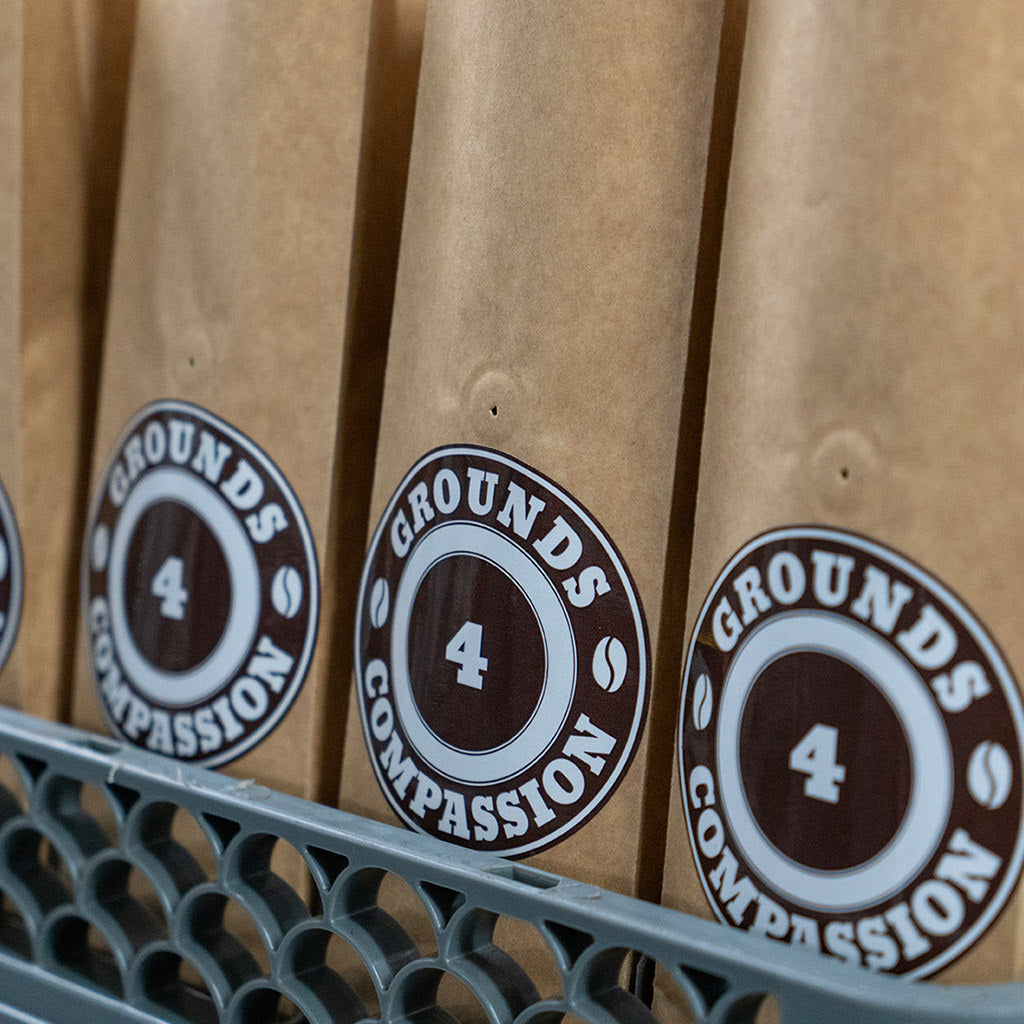 12 oz. bags Freshly Roasted Coffee • Grounds 4 Compassion Coffee